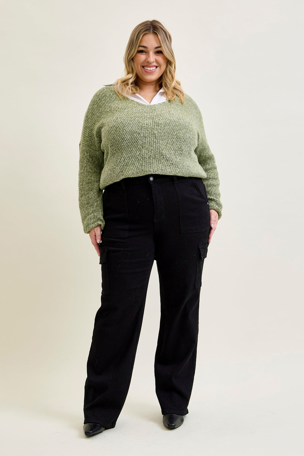 Krystal High Rise Cargo Wide Leg - PLUS – Judy Blue